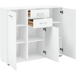 Kombikommode Priess, B:123cm H:103cm T:38cm, wei&szlig;, Holzwerkstoff, Schlafzimmer, Sideboards, "Barcelona"