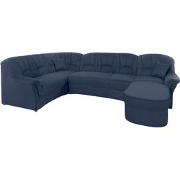 Wohnlandschaft DOMO collection, B:308cm H:91cm T:200cm, blau, Luxus-Microfaser (100% Polyester), mit Muster;Struktur (100% Polyester), Sofas, "Bahia