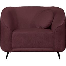 Sessel Home Affaire, B:100cm H:81cm T:80cm, rot, 93% Polyester, 6% Acryl, 1% Baumwolle, Wohnzimmer, Sessel, "Ashly", in 3 Bezugsvarianten, Bouclé,