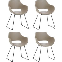 Schalenstuhl MCA furniture, B:60cm H:85cm T:54cm, grau, 100% Kunsstoff, Esszimmer, Stühle, "Rockville", 4er-Set, Kufe, Kunststoff, Belastbarkeit 120