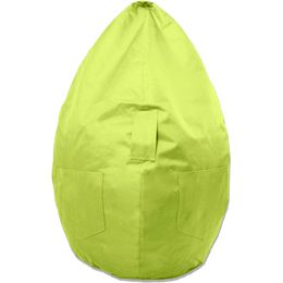 Sitzsack Kinzler, B:65cm H:110cm, grün, Polyester, Kinderzimmer, Sitzsäcke, "Kimi small", Uni Farben, mit Taschen & Tragegriff, Outdoor geeignet,