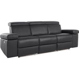 3-Sitzer Home Affaire, B:229cm H:98cm T:99cm, schwarz, Echtleder/Kunstleder, Sofas, "Kilado", mit 2x Relaxfunktion, verstellbarer Armlehne,