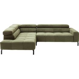 Ecksofa Places of Style, B:276cm H:71cm T:219cm, grün, 95% Polyester, 5% Nylon, Wohnzimmer, Sofas, "Claya, L-Form, incl. Kopfteilverstellung, Breite