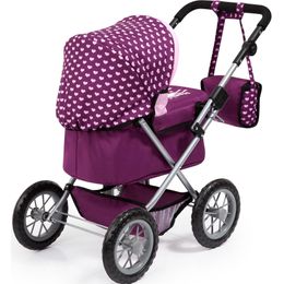 BAYER Kinder Puppenwagen "Trendy, pflaume", lila, Kunststoff, Metall, Stoff, B:39cm H:68cm T:68cm, Puppenwagen, mit Wickeltasche