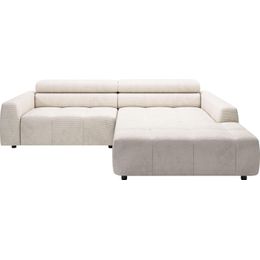 Ecksofa 3C CANDY, B:258cm H:68cm T:217cm, wei&szlig;, 95% Polyester, 5% Nylon, Wohnzimmer, Sofas, "Denver auch mit Cord- und Easy care-Bezug,