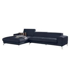 Ecksofa W.Schillig, B:343cm H:70cm T:193cm, blau, Longlife Xtra-Leder Z59: Glattleder mit modischer Pr&auml;gung. Hautst&auml;rke 0, 9 - 1, 1 mm, Wohnzimmer,
