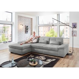 Ecksofa DIE PLANBAR, B:309cm H:85cm T:195cm, silber, 85% Polyester;15% Nylon, Wohnzimmer, Sofas, "MP-IN16012 L-Form, mit Kaltschum-Polsterung", inkl.