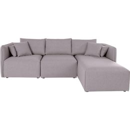 Ecksofa OTTO HOME, B:262cm H:74cm T:172cm, grau, Samtoptik (100% Polyester);Struktur (100% Polypropylene);Webstoff (100% Polyester);Struktur fein