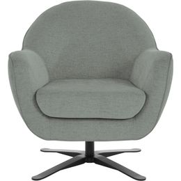 Drehsessel Andas, B:83cm H:85cm T:80cm, grau, 100% Polyester, Wohnzimmer, Sessel, "Stavre, Loungesessel mit Drehfunktion", in moderner Optik, mit