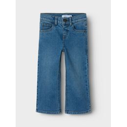name it Mädchen Weite Jeans "NMFROSE WIDE JEANS 8808-DT TB", blau, Gr. 122, Abriebeffekte, Denim/Jeans, Obermaterial: 78% Baumwolle, 21% Polyester,