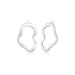 Elli Damen Paar Ohrstecker "H&auml;nger Organic Look Matt Basic Blogger 925 Silber", onesize, ohne Stein, Silber 925 (Sterlingsilber), silber, Silber 925
