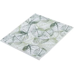 Badematte Kleine Wolke, H:5mm, gr&uuml;n, Polyester, Badematten, "Selva", Badteppich, bedruckt, Bl&auml;tter Motiv
