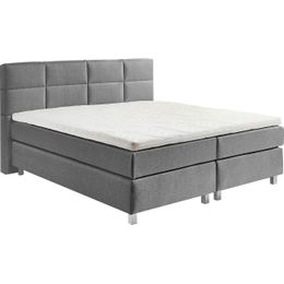 Boxspringbett, B:195cm L:210cm, grau, Westfalia Schlafkomfort, Bezug: 100% Polyester;Polsterung: 100% Polyester, Komplettbetten, wahlweise mit