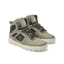 DC Shoes Herren Winterboots "Pure Hi", Gr. 10,5, schwarz-weiß, Obermaterial: Leder (Kuh) / Futter: Textil / Außensohle: Gummi, Schuhe