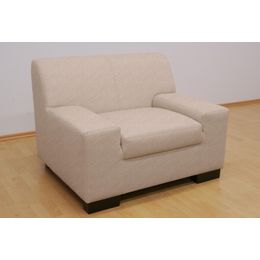 Sessel DOMO collection, B:110cm H:74cm T:85cm, beige, NaturLEDER in Sitz und R&uuml;cken. Korpus in passendem Kunstleder SOFTLUX bezogen;Struktur