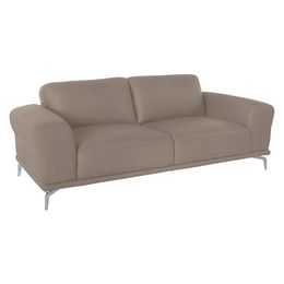 2,5-Sitzer W.Schillig, B:212cm H:78cm T:94cm, braun, Sofas, "montanaa", mit Metallf&uuml;&szlig;en in Silber matt, Breite 212 cm