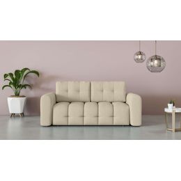 2-Sitzer OTTO HOME, B:195cm H:91cm T:107cm, grau, 100% Polyester, Sofas, "Manilla, trendige Steppung, 2 Rückenkissen, B/T/H 195/107/91 cm", mit