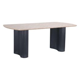 Esstisch OTTO HOME, B:200cm H:76cm T:100cm, schwarz, K&uuml;che, Tische, "Bessonville", Tischplatte in Fischgr&auml;toptik, Beine mit Rillenstruktur, H&ouml;he 76 cm