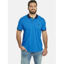 Jan Vanderstorm Herren Poloshirt "Poloshirt TOTTE", blau, Casual, Gr. XXL, Obermaterial: 100% Baumwolle CO., Shirts, mit kleiner JV-Logo Stickerei