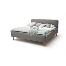 Meise M&ouml;bel Polsterbett MEISE.M&Ouml;BEL, B:201cm H:105cm L:218cm, grau, Bezug Bett: Strukturstoff (100% Polyester), Betten, "Mattis", Topseller, wahlweise mit