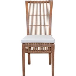 Rattanstuhl Home Affaire, B:45cm H:104cm T:60cm, braun, Rattan, Esszimmer, St&uuml;hle, Handarbeit aus Rattan (2er-Set)