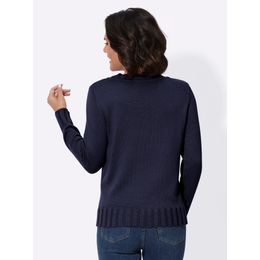 Casual Looks Damen Strickpullover "Pullover", blau, Gr. 44, unifarben, 50% Baumwolle, 50% Polyacryl, Pullover