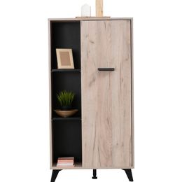 Highboard Inosign, B:67,5cm H:130,5cm T:33cm, grau, Spanplatte, Wohnzimmer, Sideboards, "Umbria", Stauraumschrank, Breite 67,5 cm