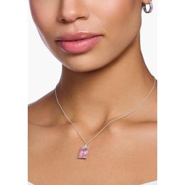 Thomas Sabo Damen Kette mit Anh&auml;nger "pinker Stein, wei&szlig;er Stein, KE1964-051-14-L45V, KE1964-051-9-L45V", 45, Silber 925 (recycelt), bunt, Silber 925