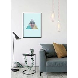 Komar Bild "Triangles Top Blue", B/H/T: 50cm x 70cm, Formen Kunst, 1 Stk., bunt, Wohnzimmer, Bilder, Wandbild zur Dekoration - ohne Rahmen