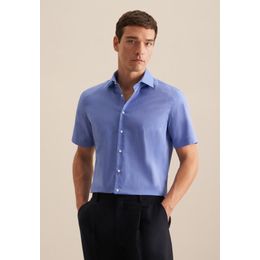 Seidensticker Herren Businesshemd "Shaped", blau, Gr. 46, unifarben, 100% Baumwolle, Hemden, Shaped Kurzarm Kentkragen Uni