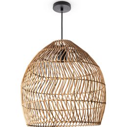 Paco Home Pendelleuchte "ORNA", Ø 40cm H: 41cm, braun, Esszimmer, Leuchten, Pendellampe Rattan Korb Boho Modern Esszimmerlampe Natur Vintage E27
