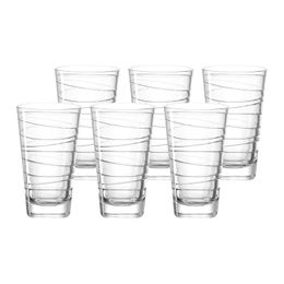 Leonardo Glas "Trinkgläser Vario Struttura 280 ml 6er Set transparent", transparent, Trinkgefäße