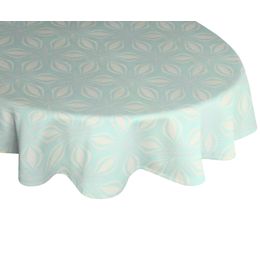 Tischdecke Adam, &Oslash;:145cm, blau, Bio-Baumwolle, Tischdecken, "Retro Floret", aus 100% Bio-Baumwolle