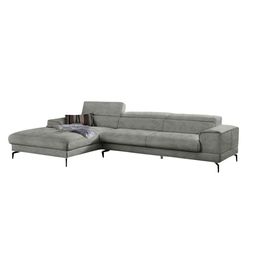 Ecksofa W.Schillig, B:343cm H:70cm T:193cm, grau, Stoff S37 (100% Polyester): Luxus-Microfaser in Lederoptik, Wohnzimmer, Sofas, "piedroo, Designsofa