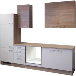 K&uuml;chenzeile Flex-Well, B:270cm H:234cm T:60cm, wei&szlig;, Komplettk&uuml;chen-Sets, "Samoa, wahlweise mit E-Ger&auml;ten", Gesamtbreite 270 cm
