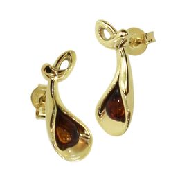 OSTSEE-SCHMUCK Damen Paar Ohrstecker "- Jeanne - Gold 375/000 - Bernstein", Gelbgold 375, gelb, Gelbgold 375, Ohrringe