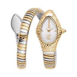 Damen Quarzuhr "Vetra", silber, JUST cavalli time, Armbanduhren, Armbanduhr, Damenuhr, Edelstahlarmband, analog, Kristallsteine