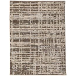 Teppich FLAIR RUGS, B:200cm H:7mm L:300cm, beige, Kunstfaser, Wohnzimmer, Teppiche, "Lattice Abstract", aus recyceltem Material