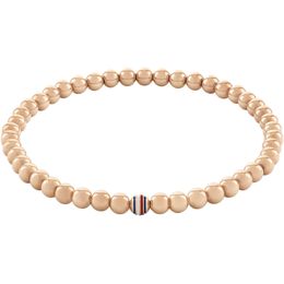 Tommy Hilfiger Damen Armband "METAL BEADS", 16,5cm, Edelstahl, rosa, Edelstahl, Armbänder, mit Emaille