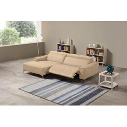 Ecksofa Egoitaliano, B:266cm H:95cm T:163cm, beige, Leder &raquo;BULL&laquo; (echtes Rindsleder). Geschliffenes, pigmentiertes und behandeltes Rindsleder mit