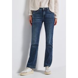 Street One Damen Bootcut-Jeans "Style Bootcut", blau, Gr. 30, unifarben, Denim/Jeans, Obermaterial: 72% Baumwolle, 27% Polyester, 1% Elasthan, Jeans,