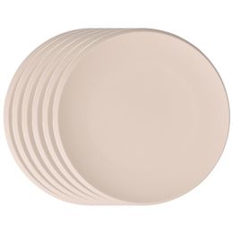Villeroy & Boch VILLEROY & BOCH Pizzateller "Platzteller NewMoon ø 29 cm 6er Set beige", beige, Speiseteller