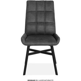 Esszimmerstuhl OMG DESIGN, B:51cm H:93cm T:61,5cmanthrazit, schwarz, anthrazit, Polyester, St&uuml;hle, "Brisbane", Esszimmerstuhl, pflegeleichter Bezug
