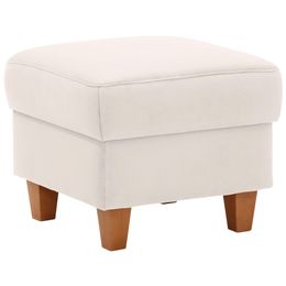 Polsterhocker Home Affaire, B:58cm H:48cm T:58cm, beige, 100% Polyester;Struktur (100% Polyester);Luxus-Microfaser in Lederoptik (100% Polyester),