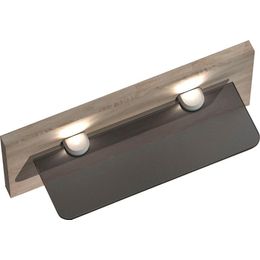 Ablageelement Wiemann, B:60cm H:20cm T:12cm, beige, Glas, Holzwerkstoff, Regale, "Meran", wahlweise mit LED-Beleuchtung
