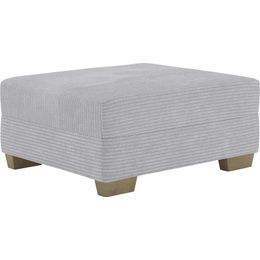 Hocker MR. COUCH, B:98cm H:44cm T:82cm, grau, Stripes (92% Polyester / 8% Nylon), Wohnzimmer, Hocker, "Hilla", Mit Federkern, wahlweise mit
