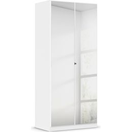 Dreht&uuml;renschrank Rauch, B:91cm H:210cm T:54cm, wei&szlig;, Holzwerkstoff, Schr&auml;nke, "Reflect", mit Spiegelfront, inkl. praktischer Inneneinteilung