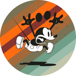 Wandtattoo Komar, B:125cm H:125cm T:0,1cm Ø:125cm, bunt, Folie, Wohnzimmer, Wandtattoos, "selbstklebendes Vlies - Mickey Mouse up and away - Größe