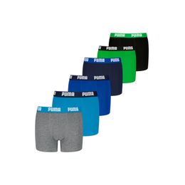 Puma Jungen Boxershorts "Boxershort Everyday Basic Boxers ECOM 6P 6er Pack", Gr. 122, blau, Obermaterial: 95% Baumwolle CO. 5% Elasthan EL.,