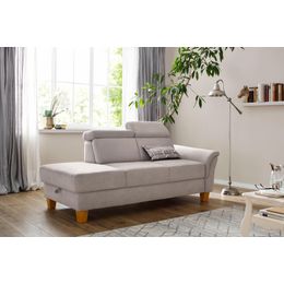 Recamiere Home Affaire, B:194cm H:84cm T:93cm, grau, 100% Polyester, Sofas, "Conville", incl. Kopfteilverstellung, Federkern, wahlweise mit Bettkasten